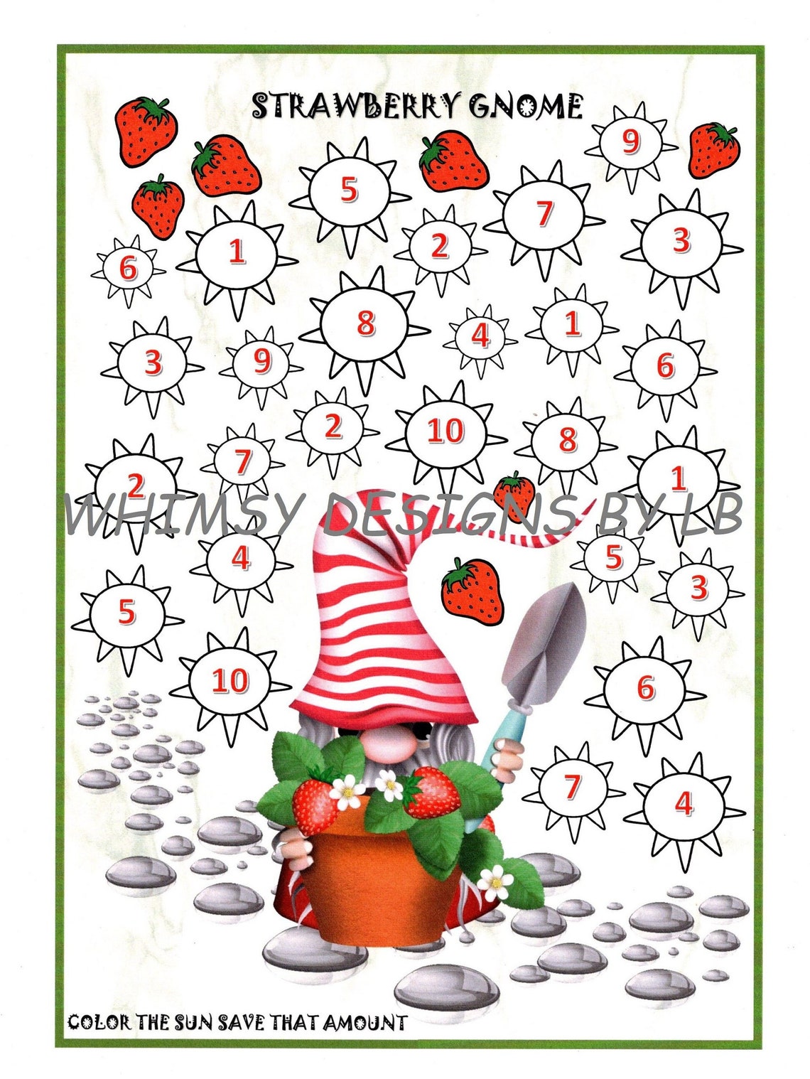 Strawberry Gnome Savings Challenge - Etsy