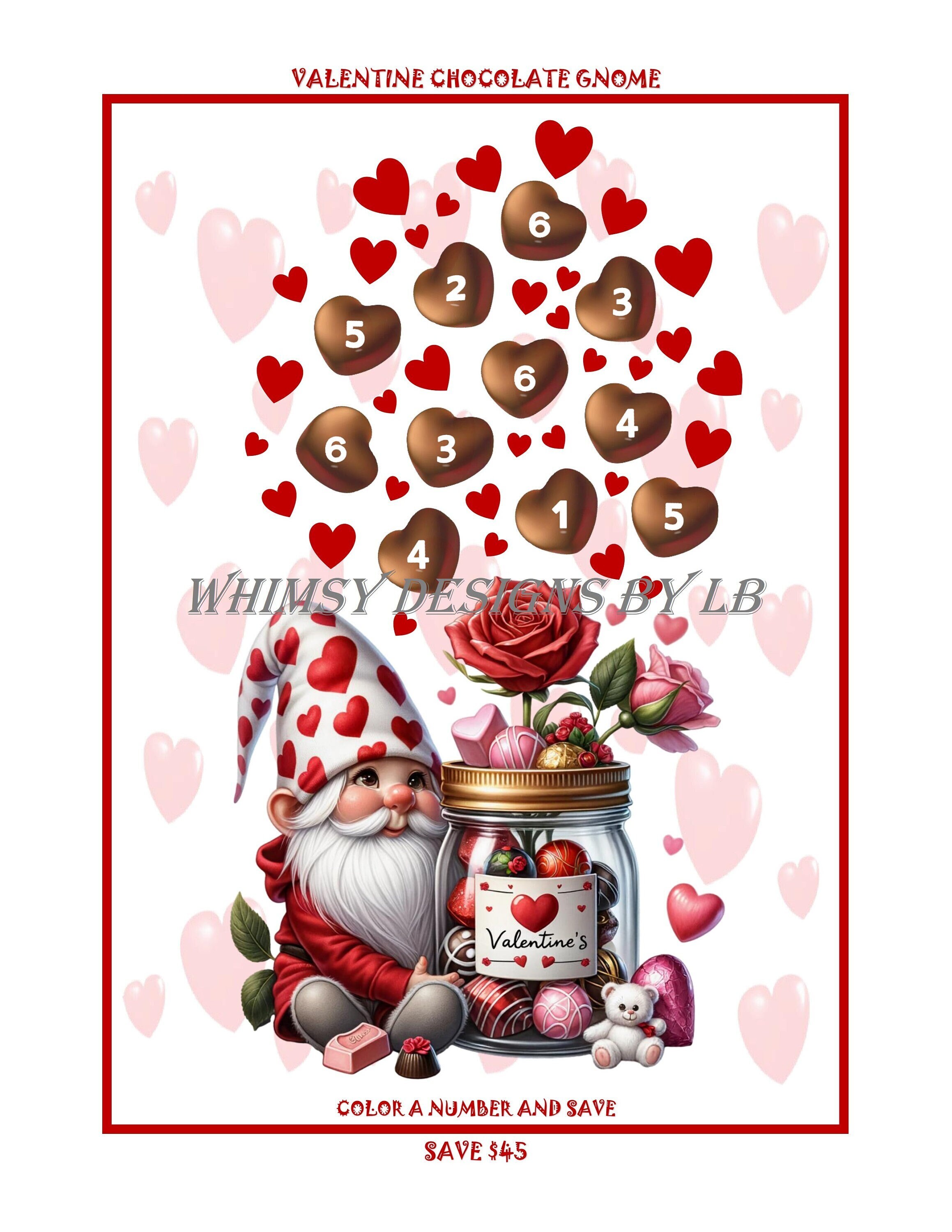 Valentine Chocolate Gnome Savings Challenge - Etsy