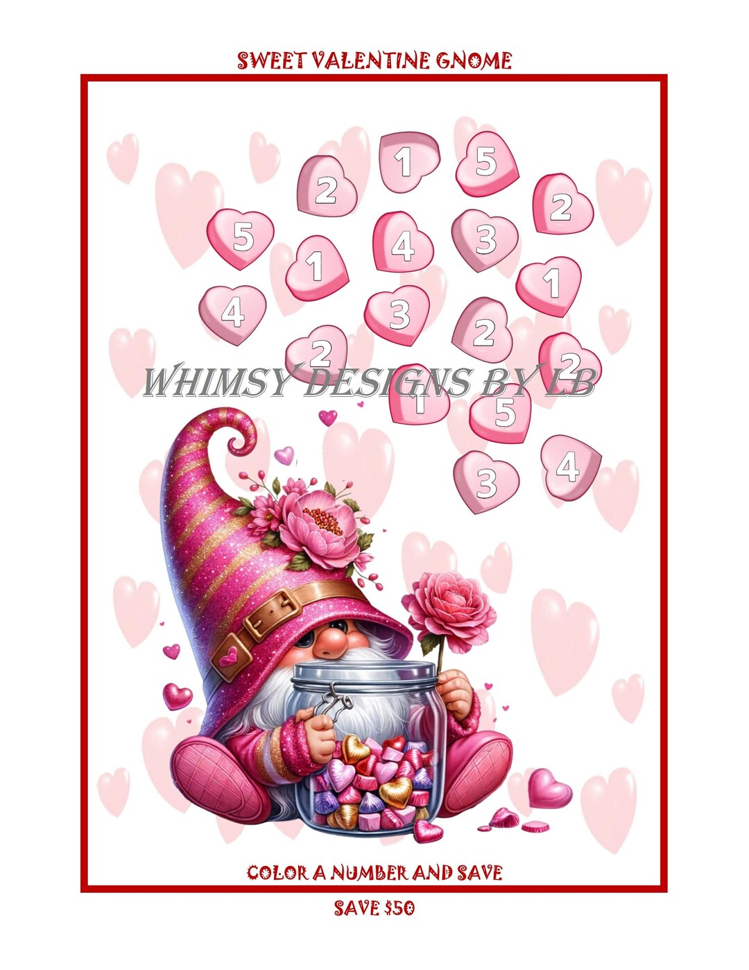 Sweet Valentine Gnome Savings Challenge - Etsy