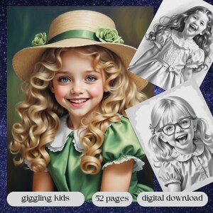 Giggling Kids /printable Adult Kids Coloring Pages/download Grayscale ...