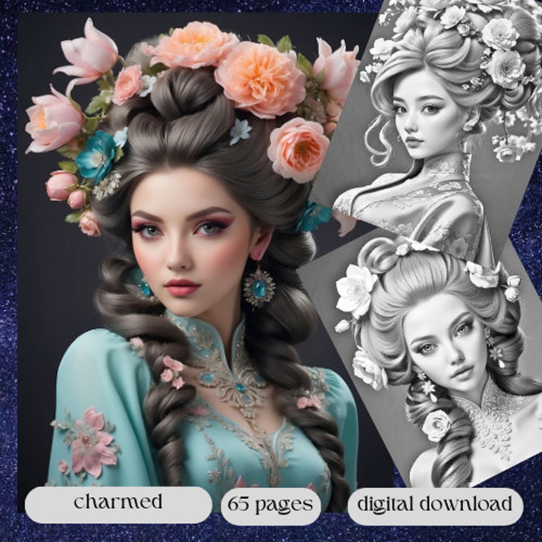 Charmed/printable Adult Coloring Pages/download Grayscale Illustrations ...