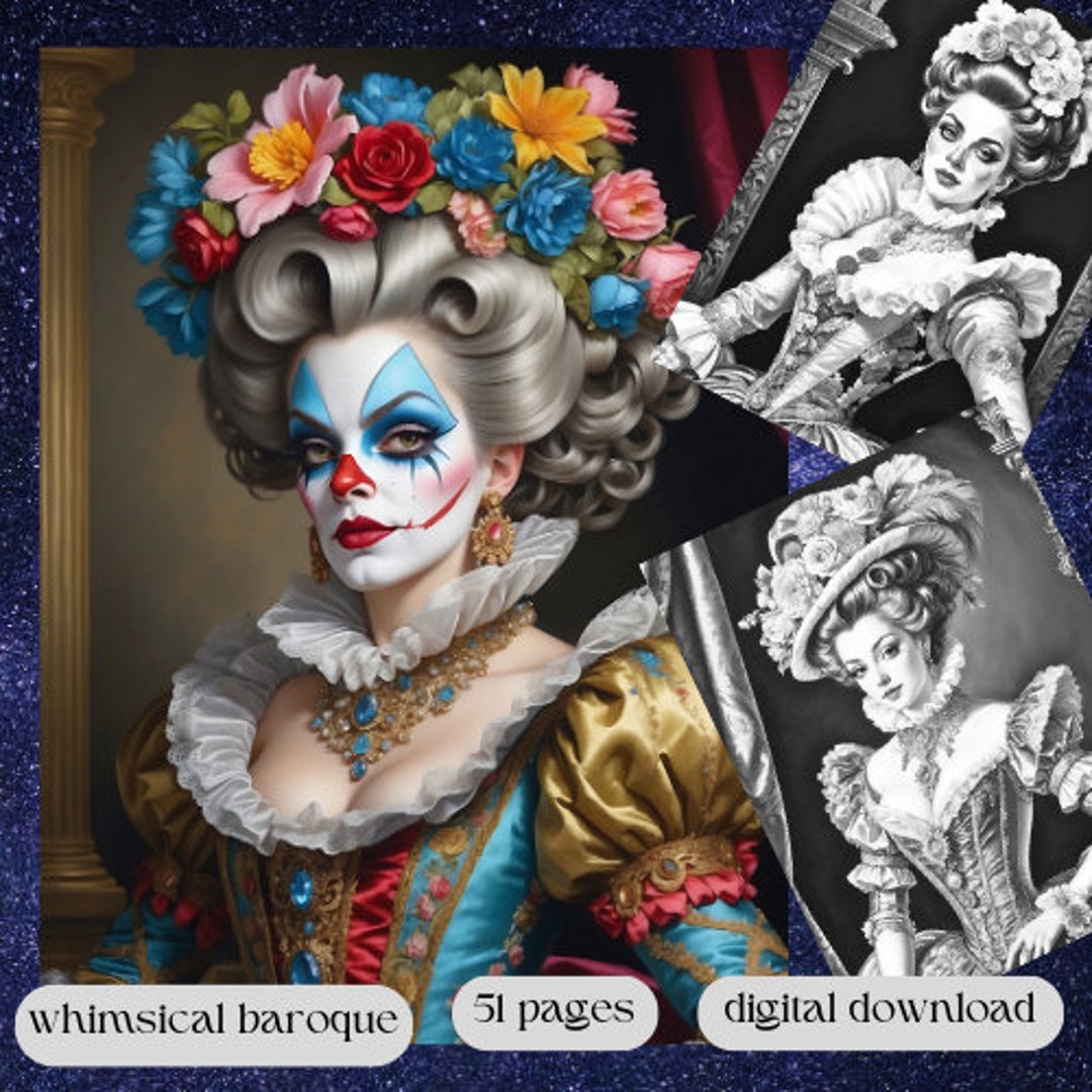 Whimsical Baroque/printable Adult Kids Coloring Pages/download ...