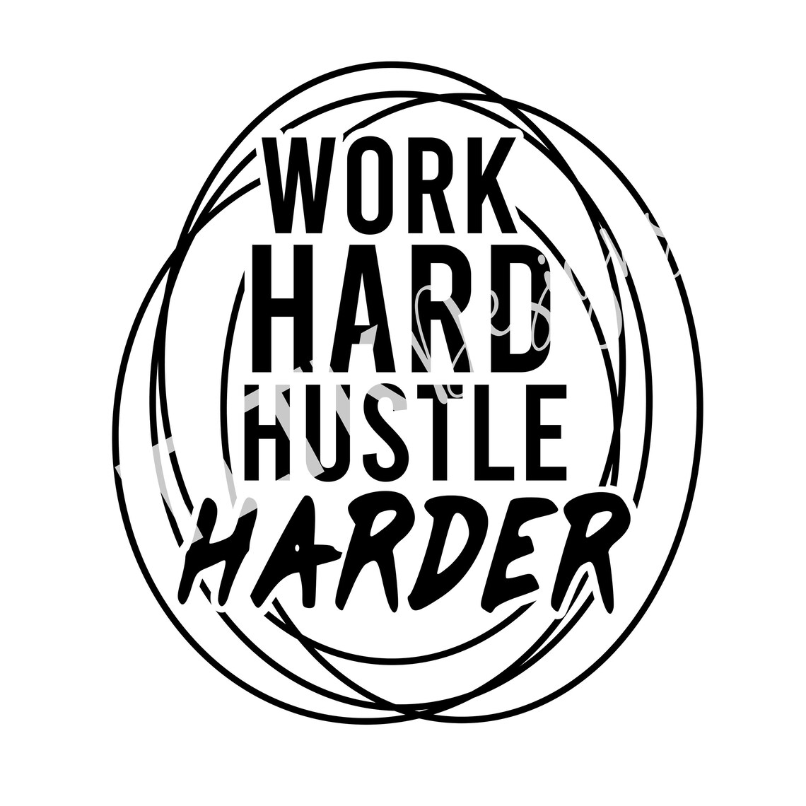Work Hard Hustle Harder SVG - T Shirt Design - Cut File for Silhouette ...
