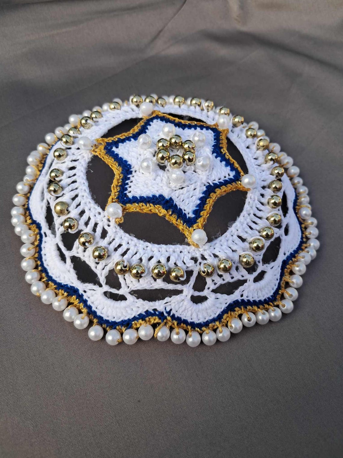 Women's Crocheted Beaded Kippah - Handmade - Etsy