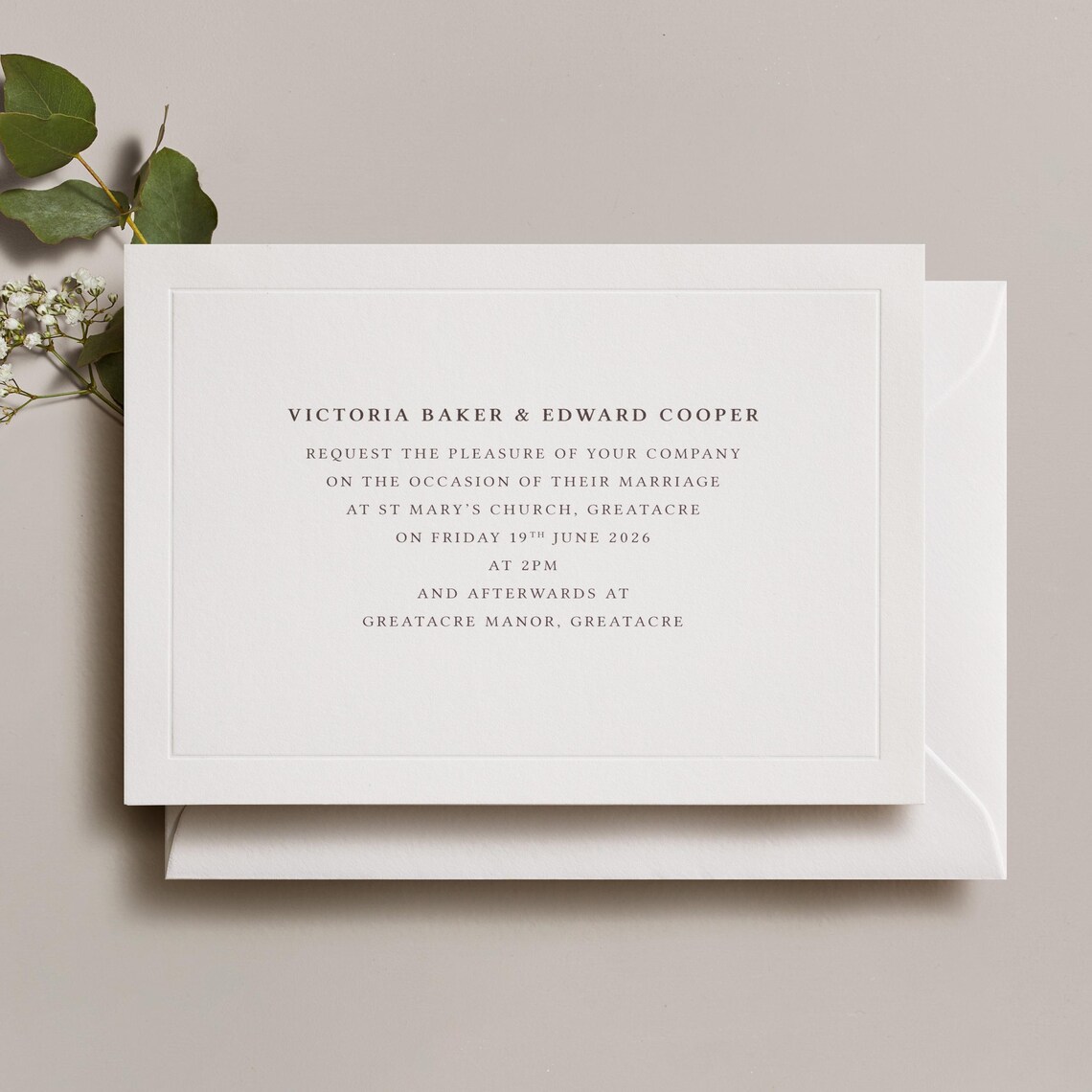 Digital and Letterpress Wedding Invitations, Blind Embossed Wedding ...