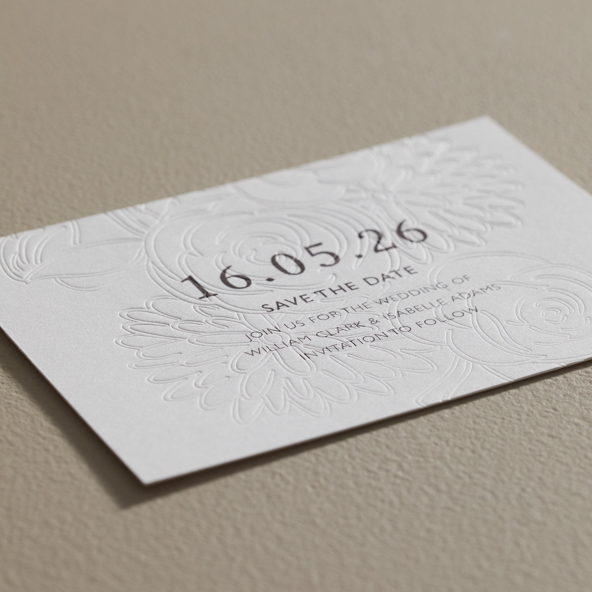 Digital and Letterpress Save the Date Cards With Envelopes. Blind ...