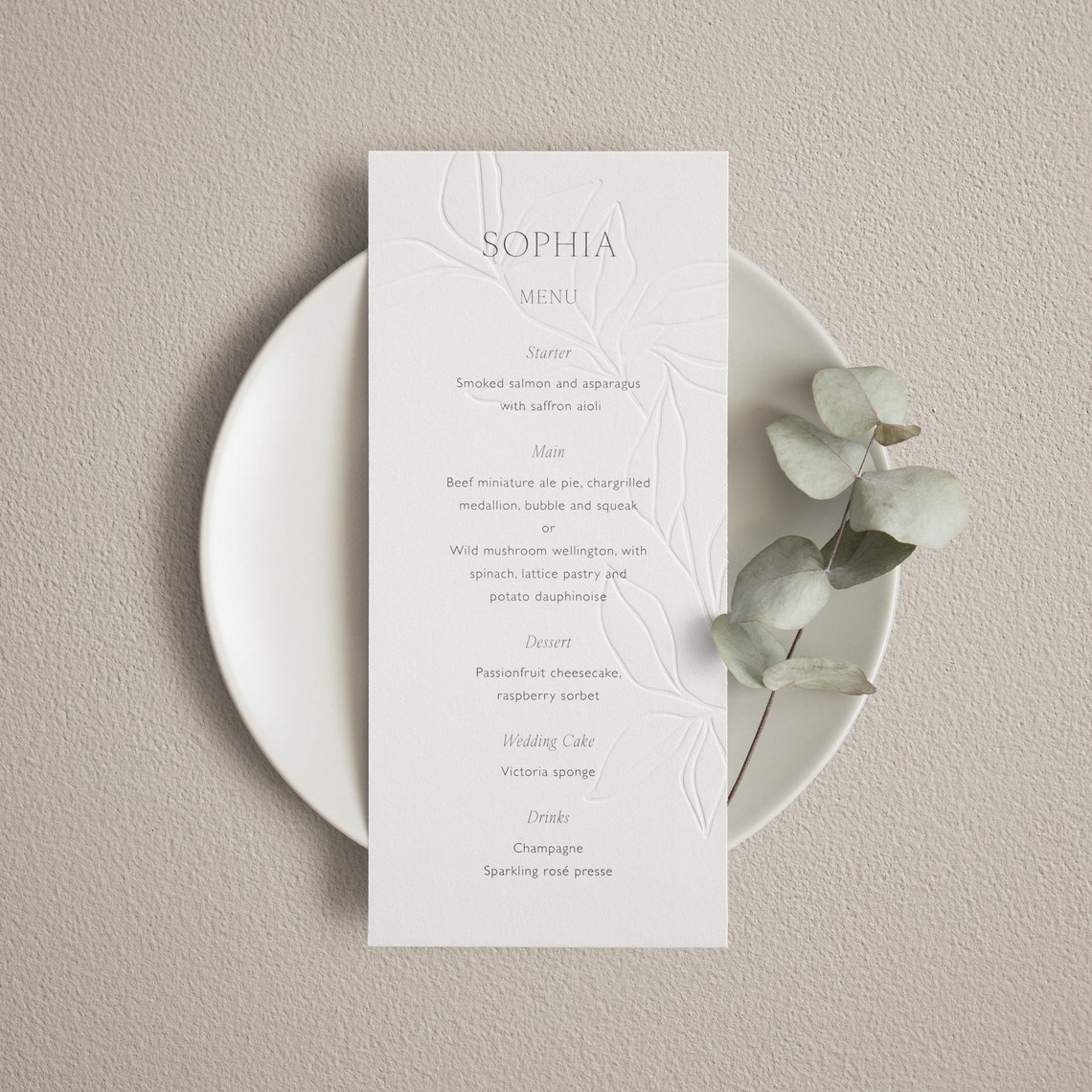 Wedding Menu Cards With Name, Letterpress and Digital Print. Menu Card ...