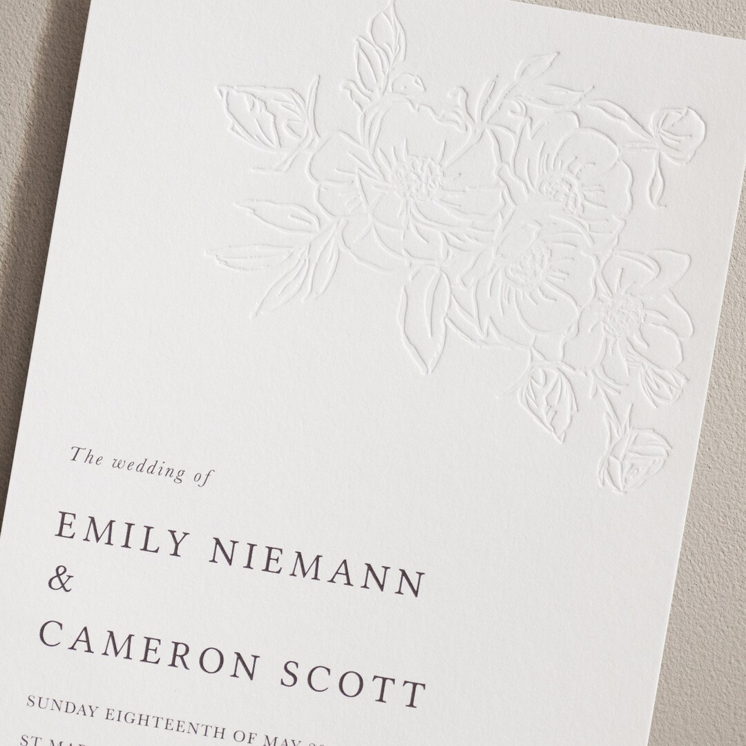 Embossed Wedding Ceremony Program, Personalised Order of Service ...