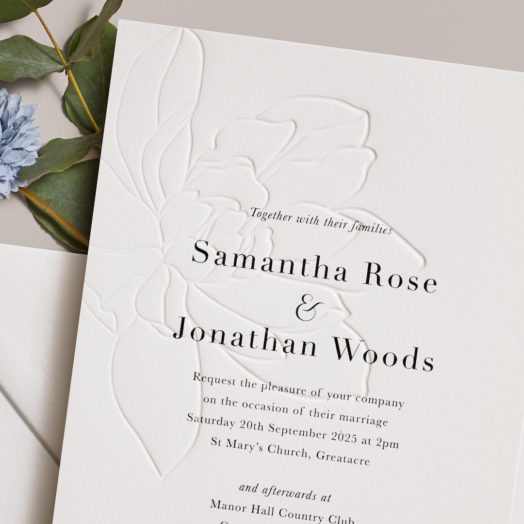 Digital and Letterpress Wedding Invitations, Blind Embossed Wedding ...