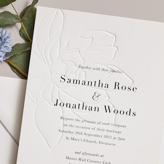Simple Letterpress Wedding Invitations