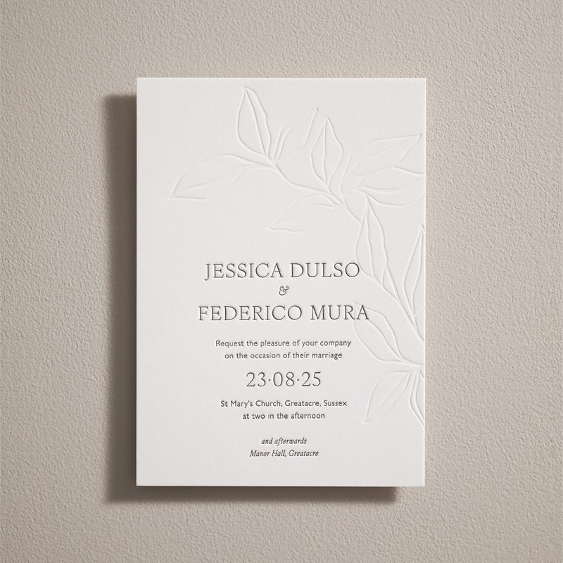 Embossed Wedding Invitations - Etsy
