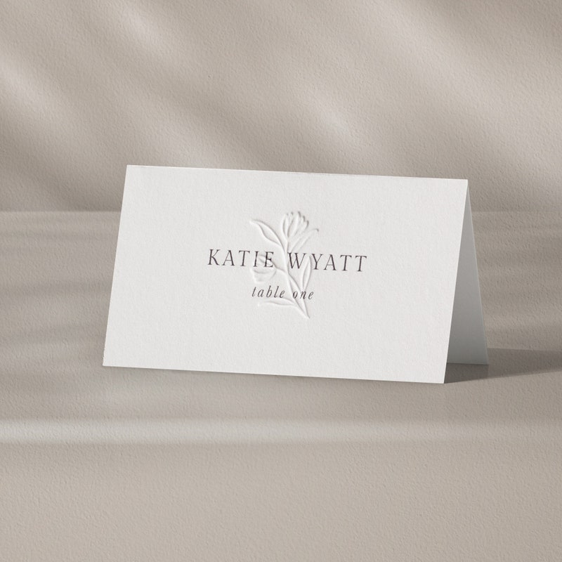 Embossed Name Cards - Etsy