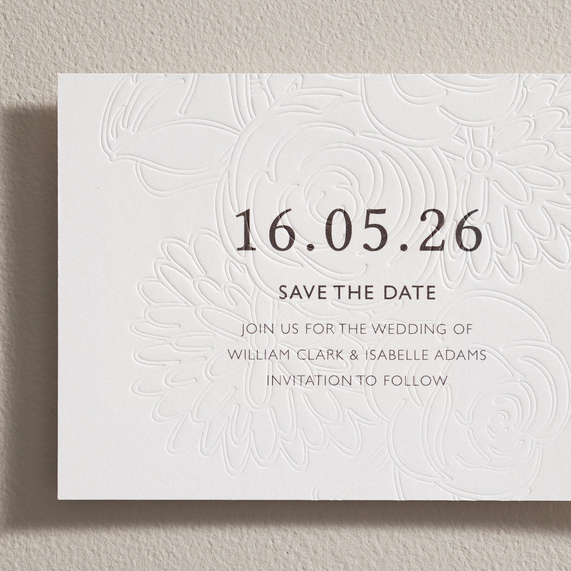 Digital and Letterpress Save the Date Cards With Envelopes. Blind ...