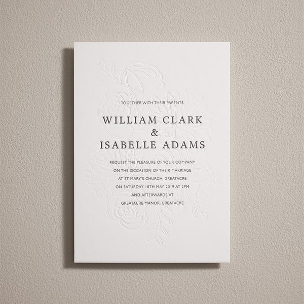 Embossed Wedding Invitations - Etsy