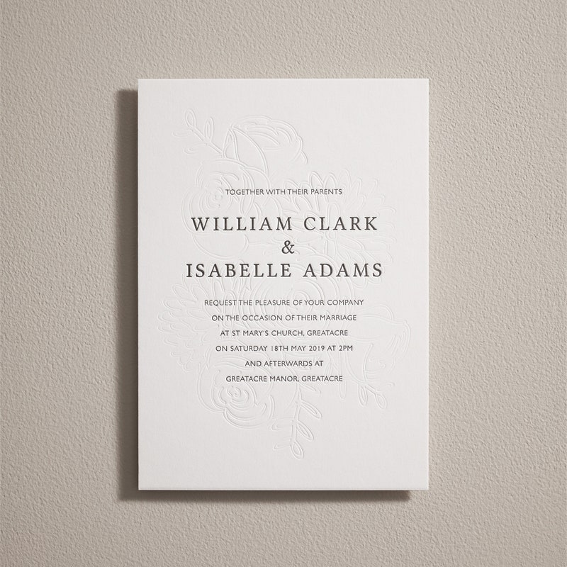 Embossed Wedding Invitations - Etsy