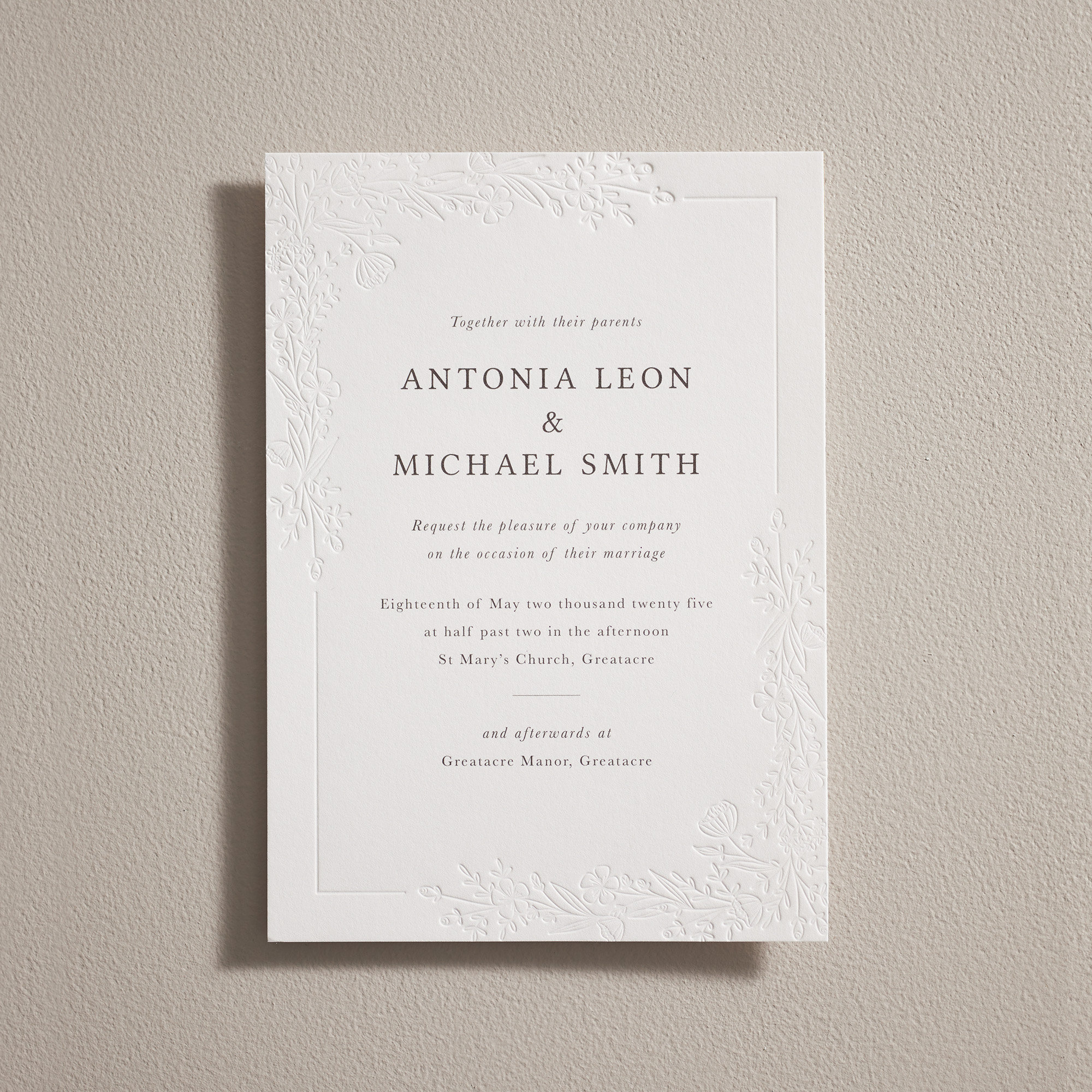 Digital and Letterpress Wedding Invitation Set, Wedding Invitations ...