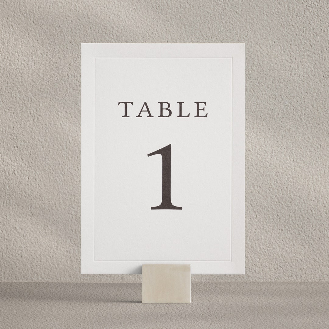 Embossed Wedding Table Numbers. Table Name Cards. Customised With Any ...