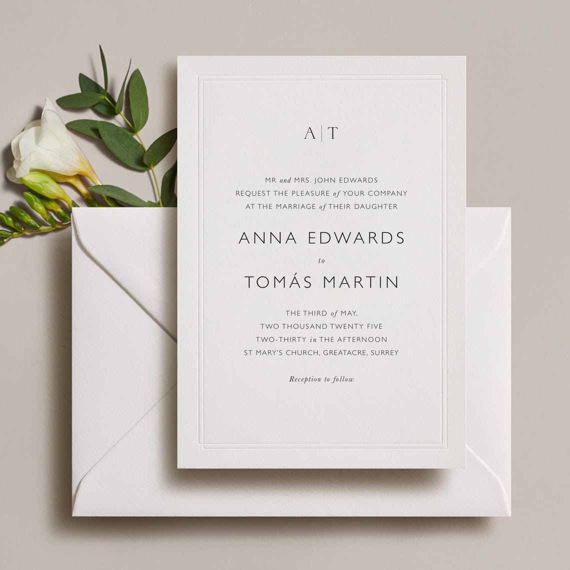 Digital and Letterpress Wedding Invitations, Blind Embossed Wedding ...