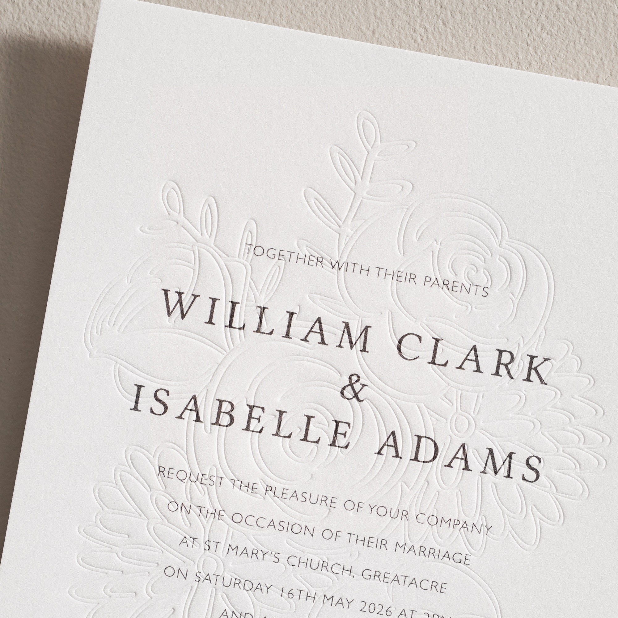 Digital and Letterpress Wedding Invitation Set, Wedding Invitations ...