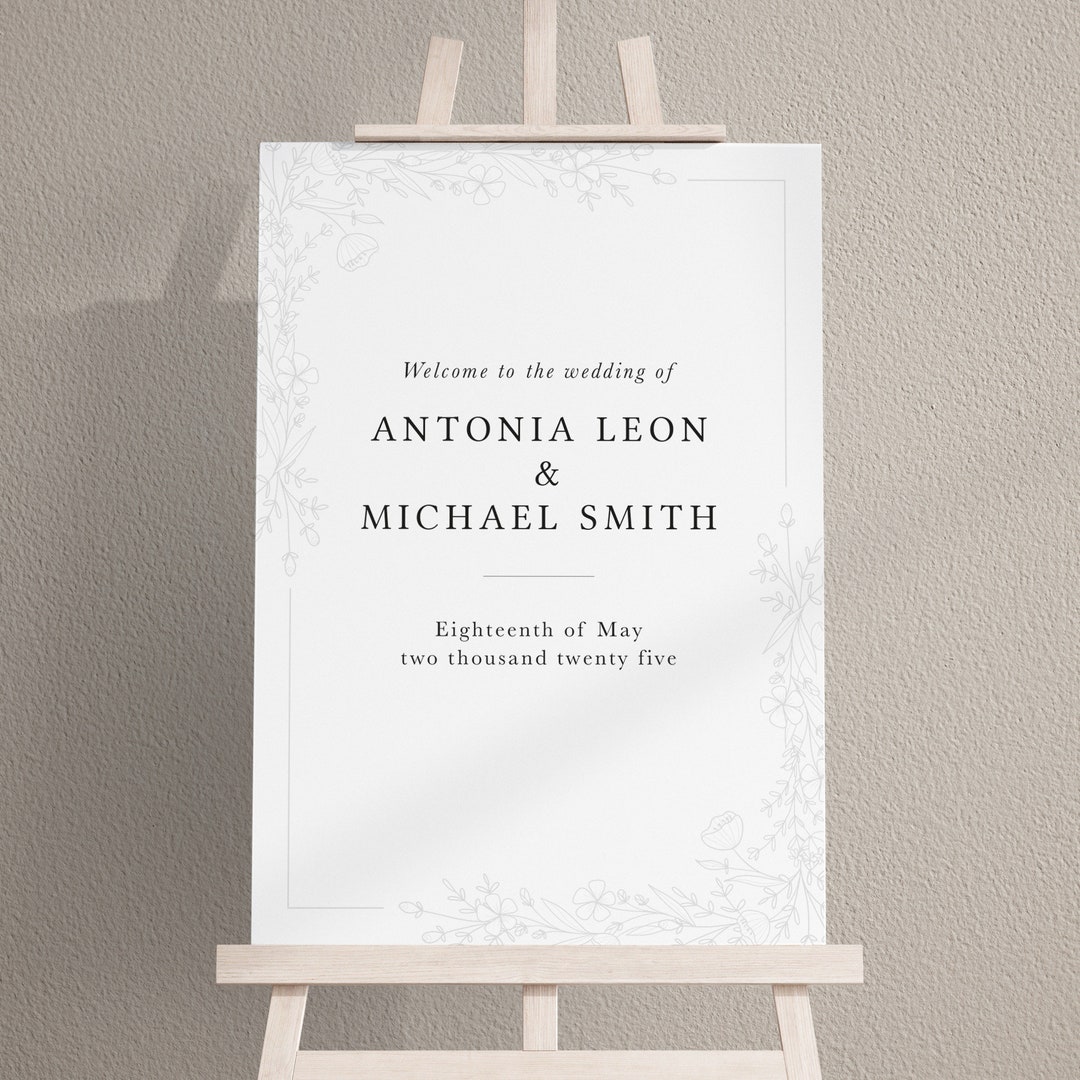 Wedding Welcome Sign, Personalised Welcome to Our Wedding Sign, Modern ...