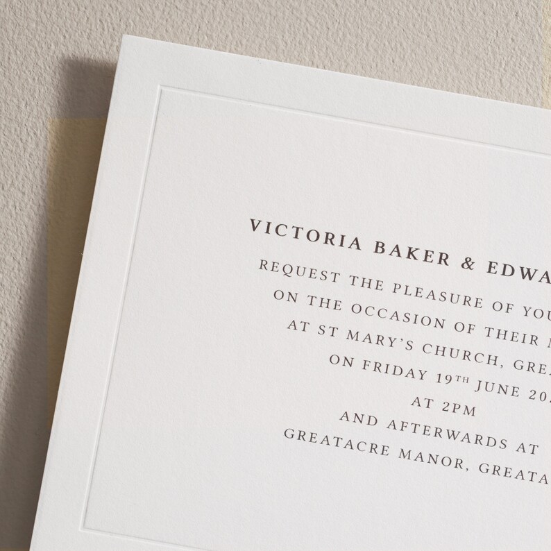 Digital and Letterpress Wedding Invitations, Blind Embossed Wedding ...