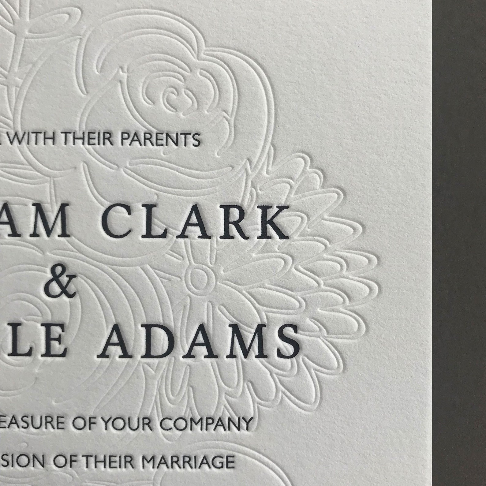 Letterpress Wedding Invitation Set: Traditional Floral - Etsy
