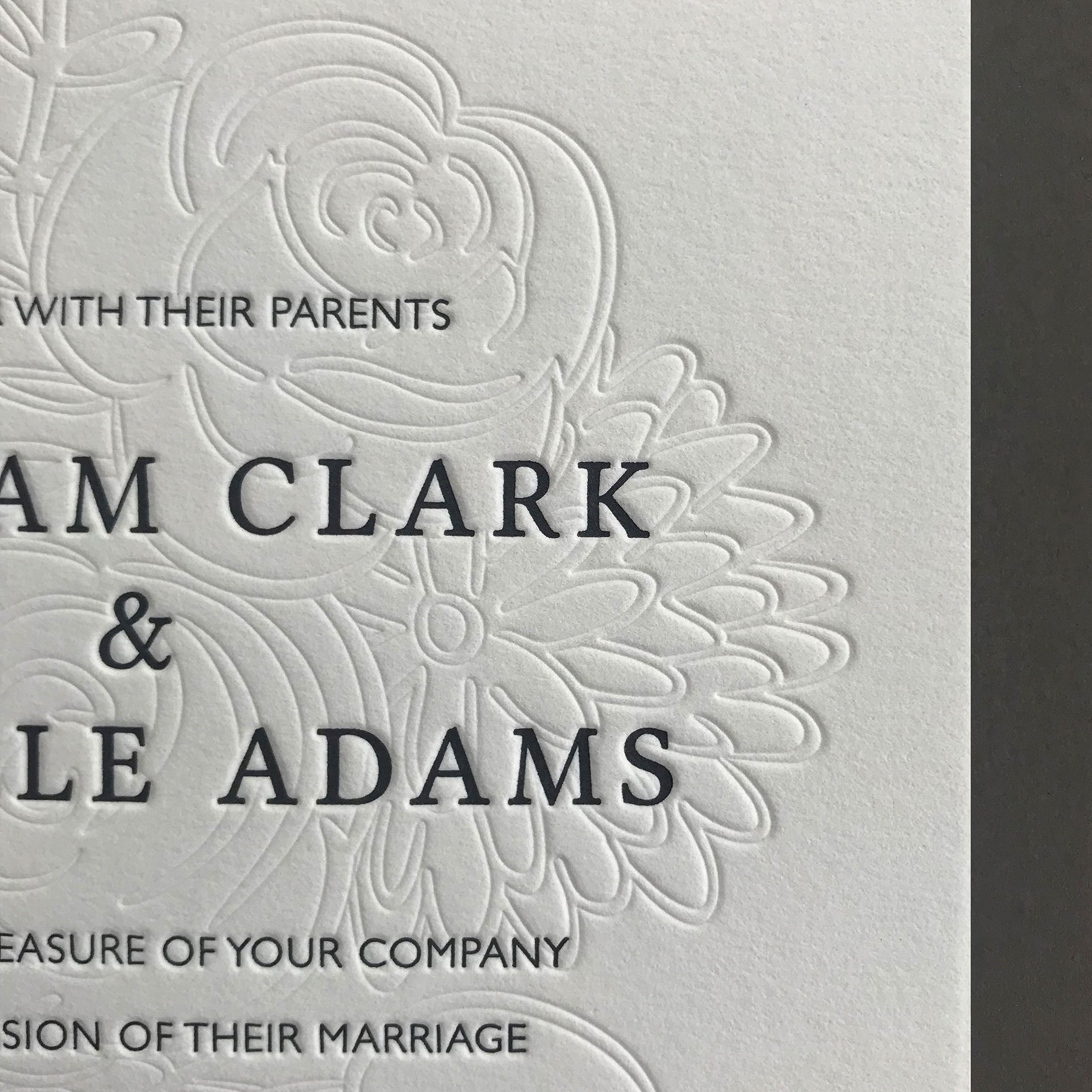 Letterpress Wedding Invitation Set: Traditional Floral - Etsy