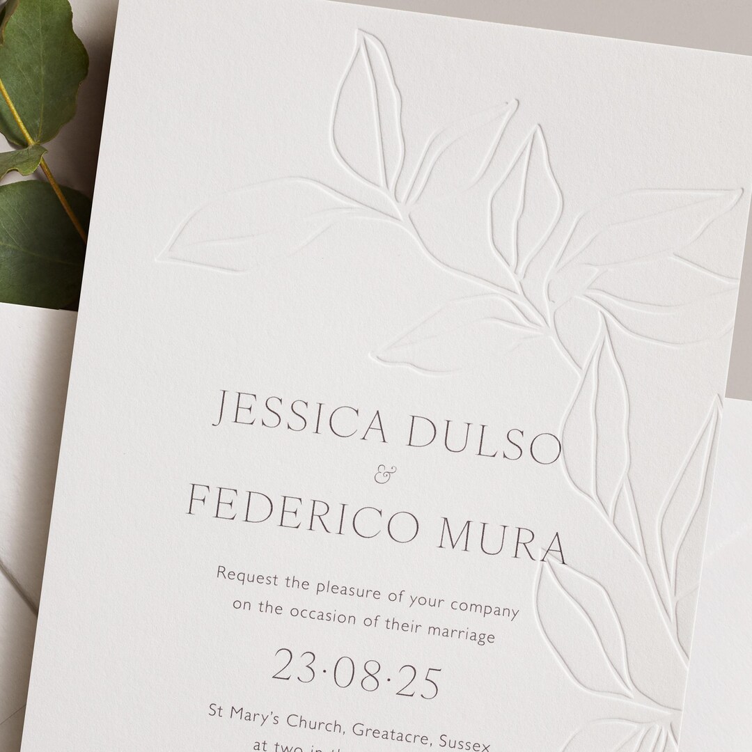 Digital and Letterpress Wedding Invitations, Blind Embossed Wedding ...