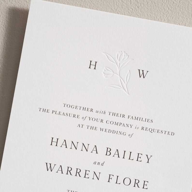 Digital and Letterpress Wedding Invitations, Blind Embossed Wedding ...