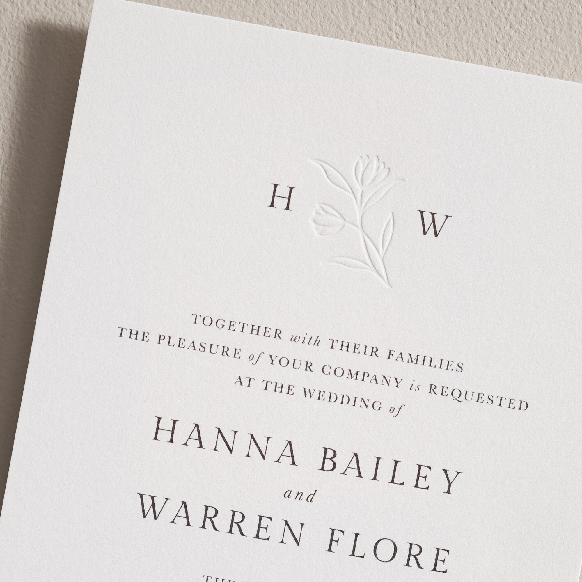 Digital and Letterpress Wedding Invitations, Blind Embossed Wedding ...