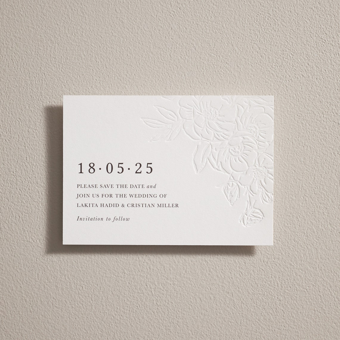 Digital and Letterpress Save the Date Cards With Envelopes. Blind ...