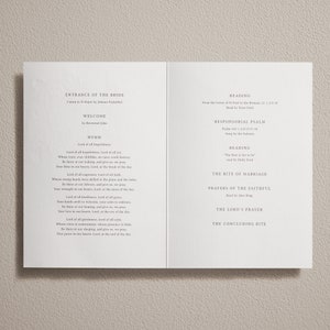 Embossed Wedding Ceremony Program, Personalised Order of Service ...