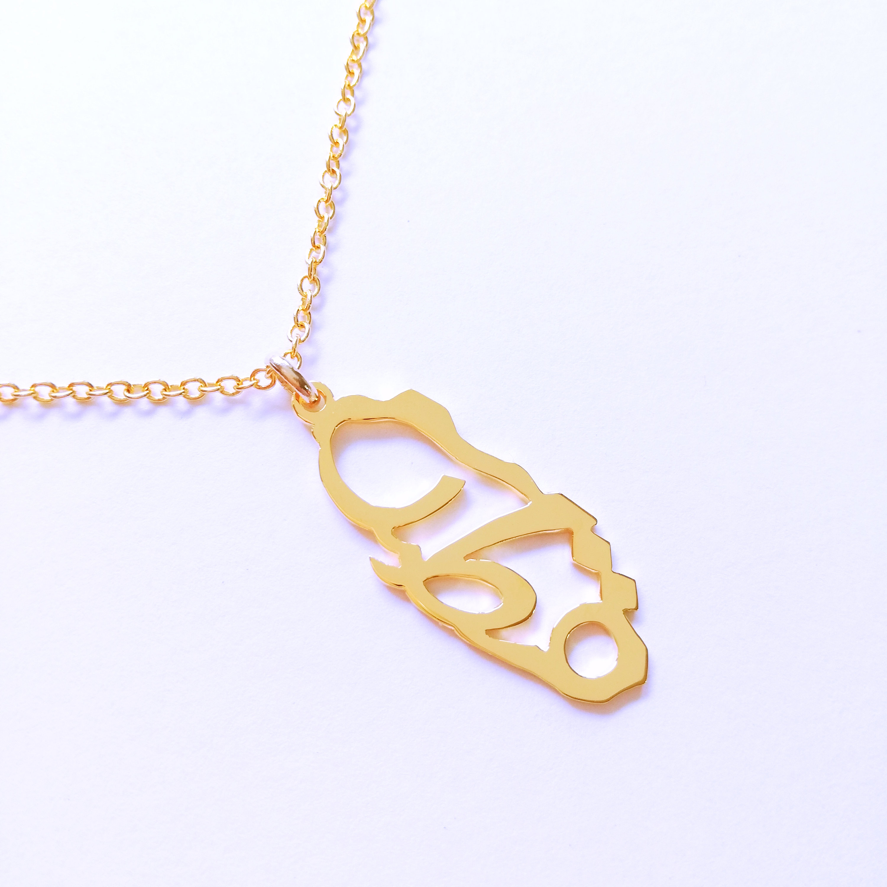 QATAR Map Pendant in Arabic Letter, Gold Plated Silver Top With Fresh ...