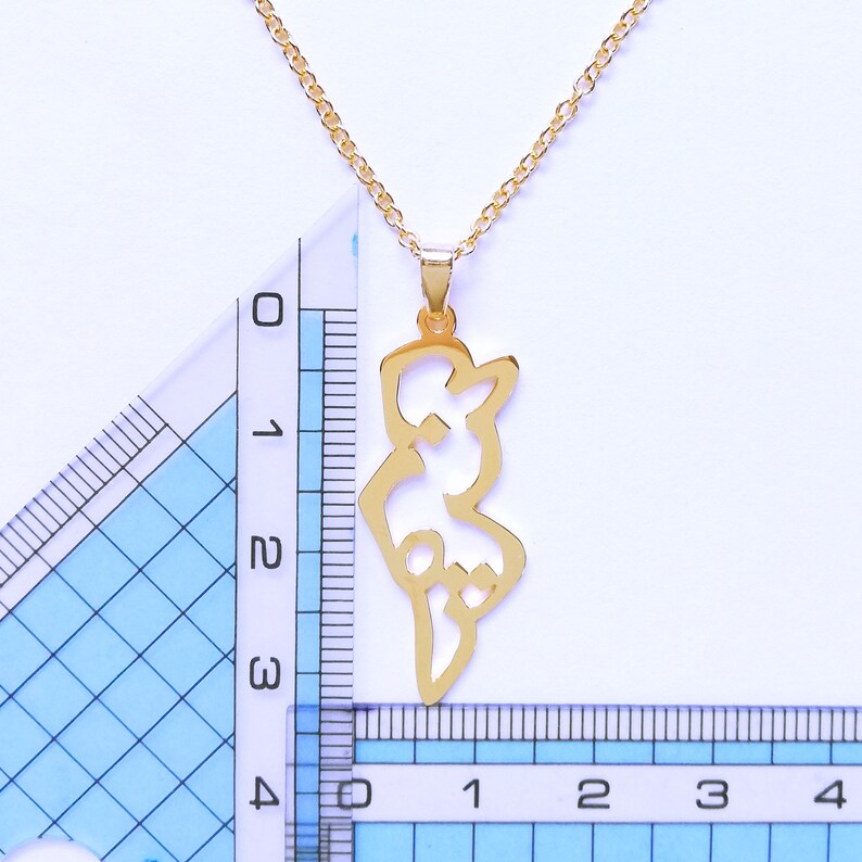 Tunisia Map Pendant in Arabic Letter, Country Charm, Statement Necklace ...