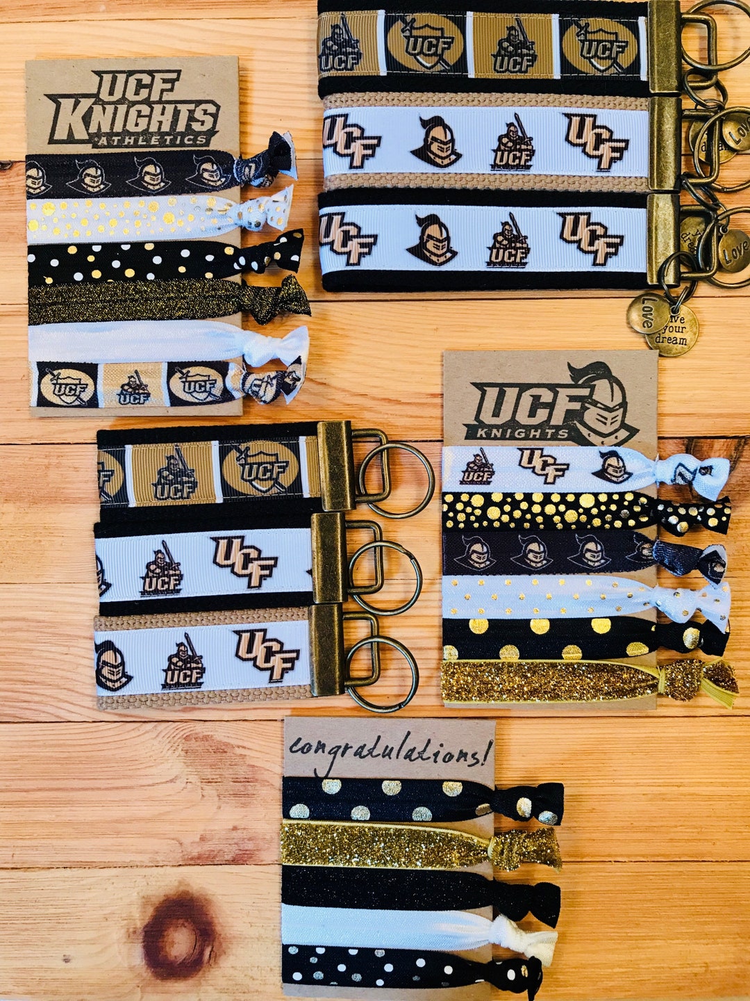 UCF Key Chain / Key Fob, Graduation Gift, UCF Hair Ties, UCF Knights ...