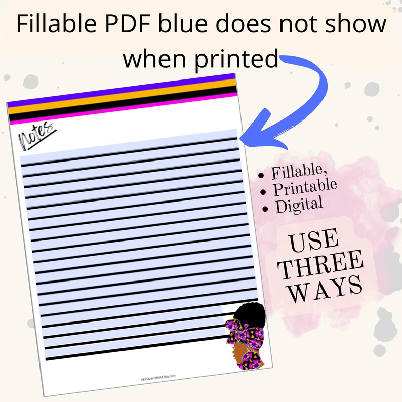 Vibrant Queen Three-design Notes Fillable Digital Printable - Etsy