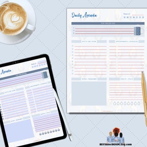 Daily Agenda Fillable Digital Printable | Goodnotes | Adobe Reader ...
