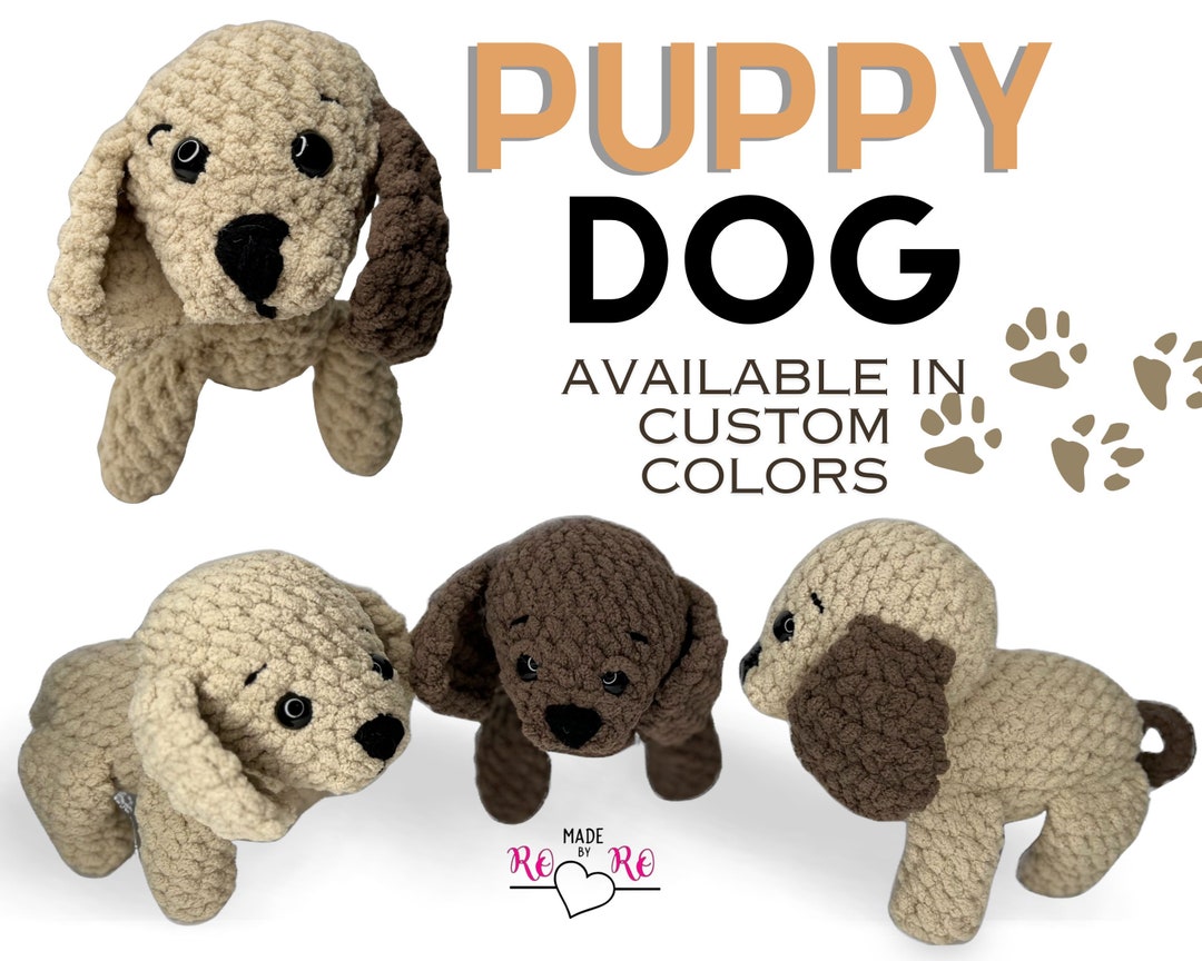 Crochet Puppy Dog, Stuffed Puppy Dog, Custom Colors, Dog Lover, Gift - Etsy