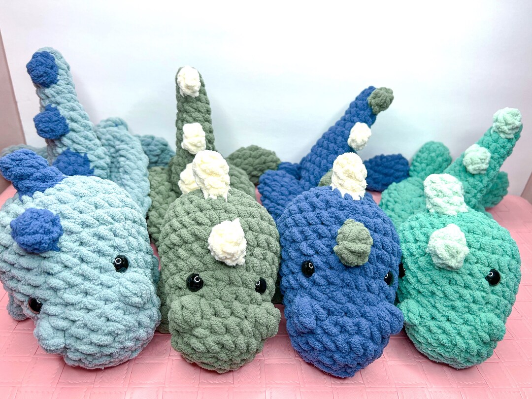 Cuddle Size Dinosaur Snuggler | Dino Lovey | Stuffed Crochet Dinosaur ...