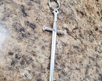 Sterling Silver Broken Sword Cross Necklace Anduril Jewelry Silver ...
