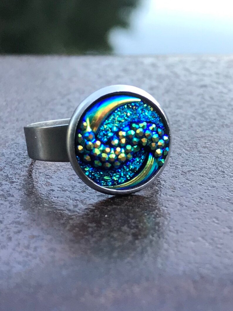 Spiral Galaxy Ring, Universe Cosmic Jewelry, Milky Way, Space and ...