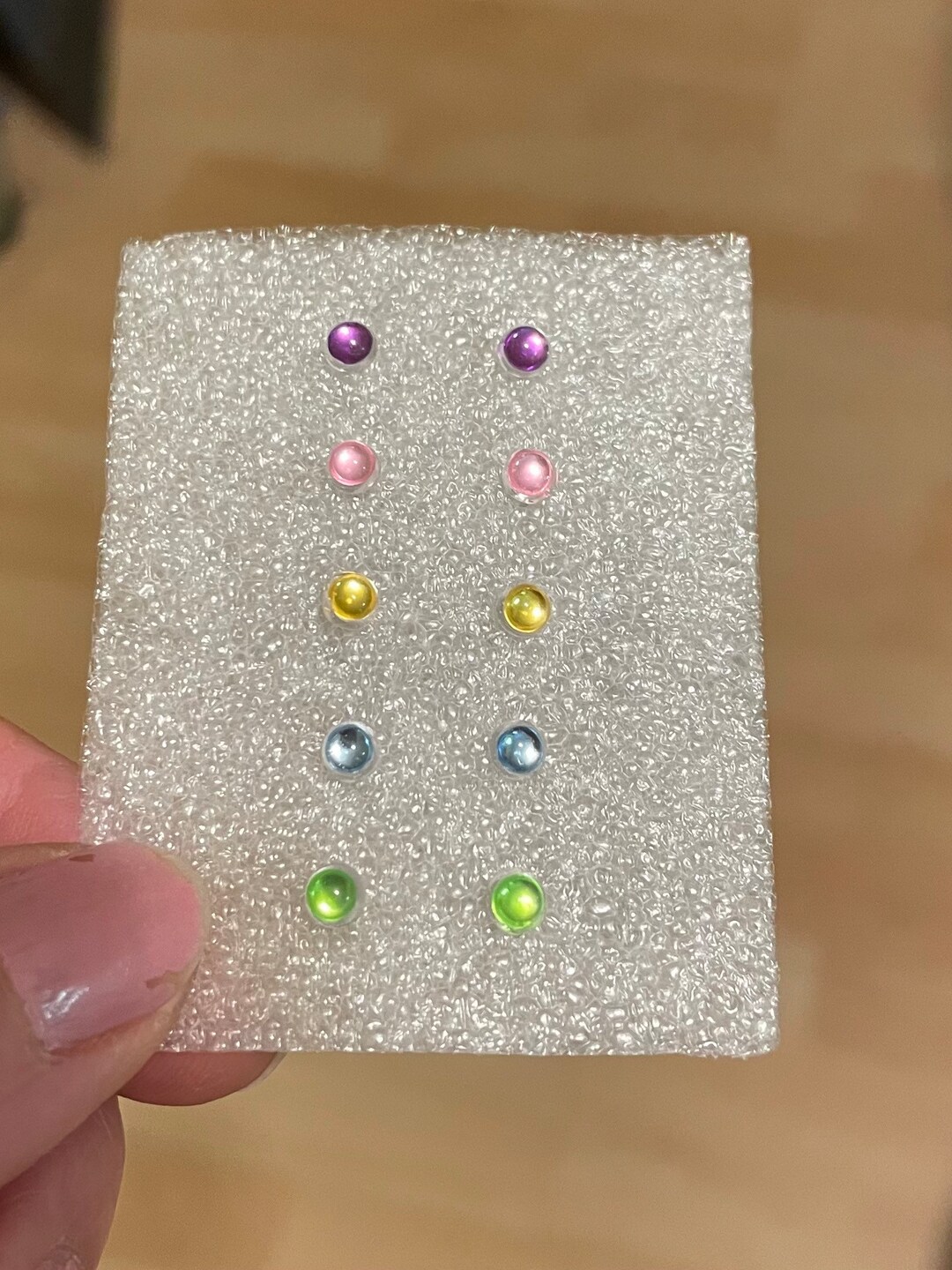 Plastic Post Earrings 5 Pair Of Very Tiny 3mm Studs Denmark Pastel Plastic Post Earrings 5 Pair Of Very Tiny 3mm Studs Denmark Pastel
