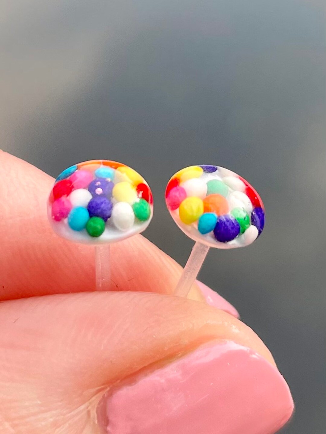 Colorful Plastic Post Earrings, Metal-free Studs for Sensitive Ears, No ...