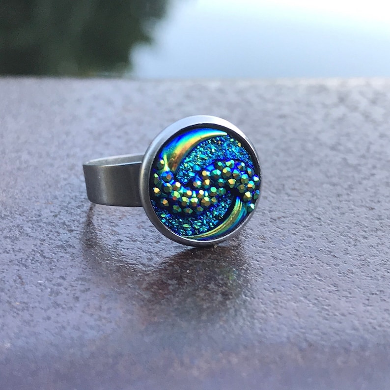 Spiral Galaxy Ring Universe Cosmic Jewelry Milky Way Space - Etsy