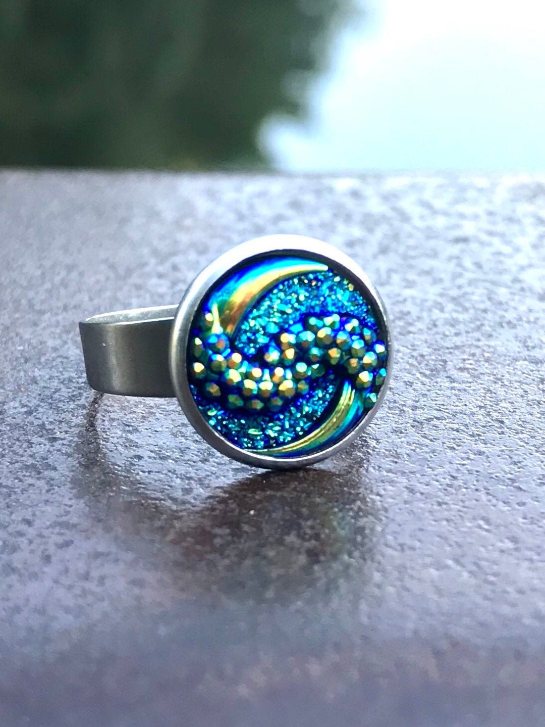 Spiral Galaxy Ring, Universe Cosmic Jewelry, Milky Way, Space and ...