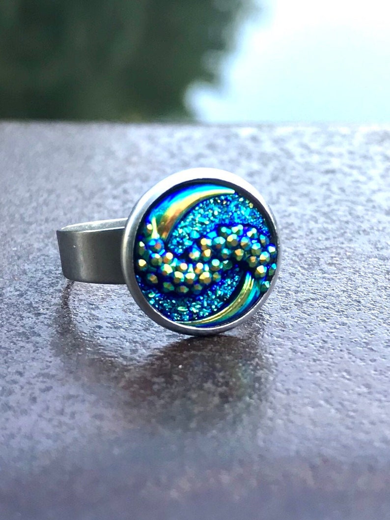 Spiral Galaxy Ring Universe Cosmic Jewelry Milky Way Space - Etsy