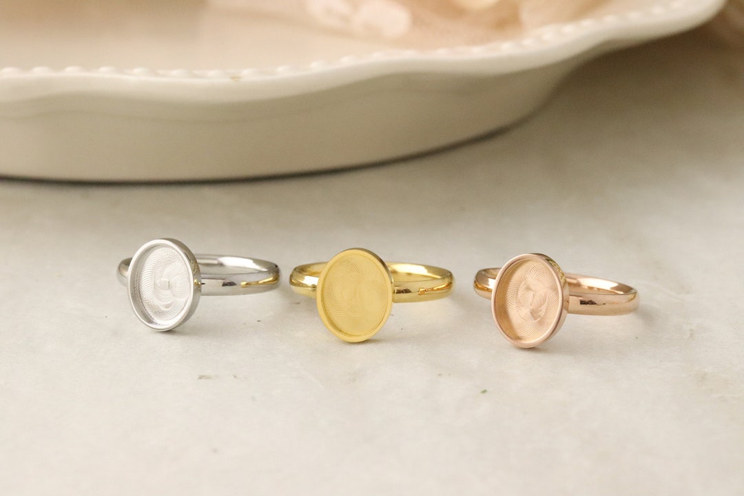 Stainless Steel Bezel Cup Ring 8x10mm -- Oval Bezel Ring - Bezel Ring ...