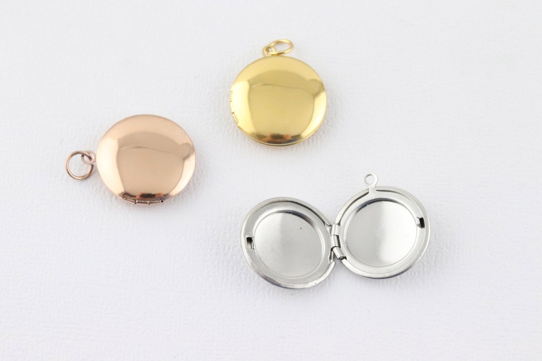 Stainless Steel Locket - Rose Gold Locket - Gold Locket - Round Locket ...