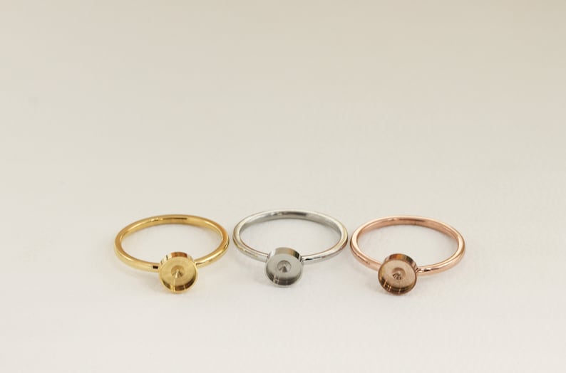 Stainless Steel Bezel Cup Ring 6mm Bezel Ring Bezel Ring | Etsy