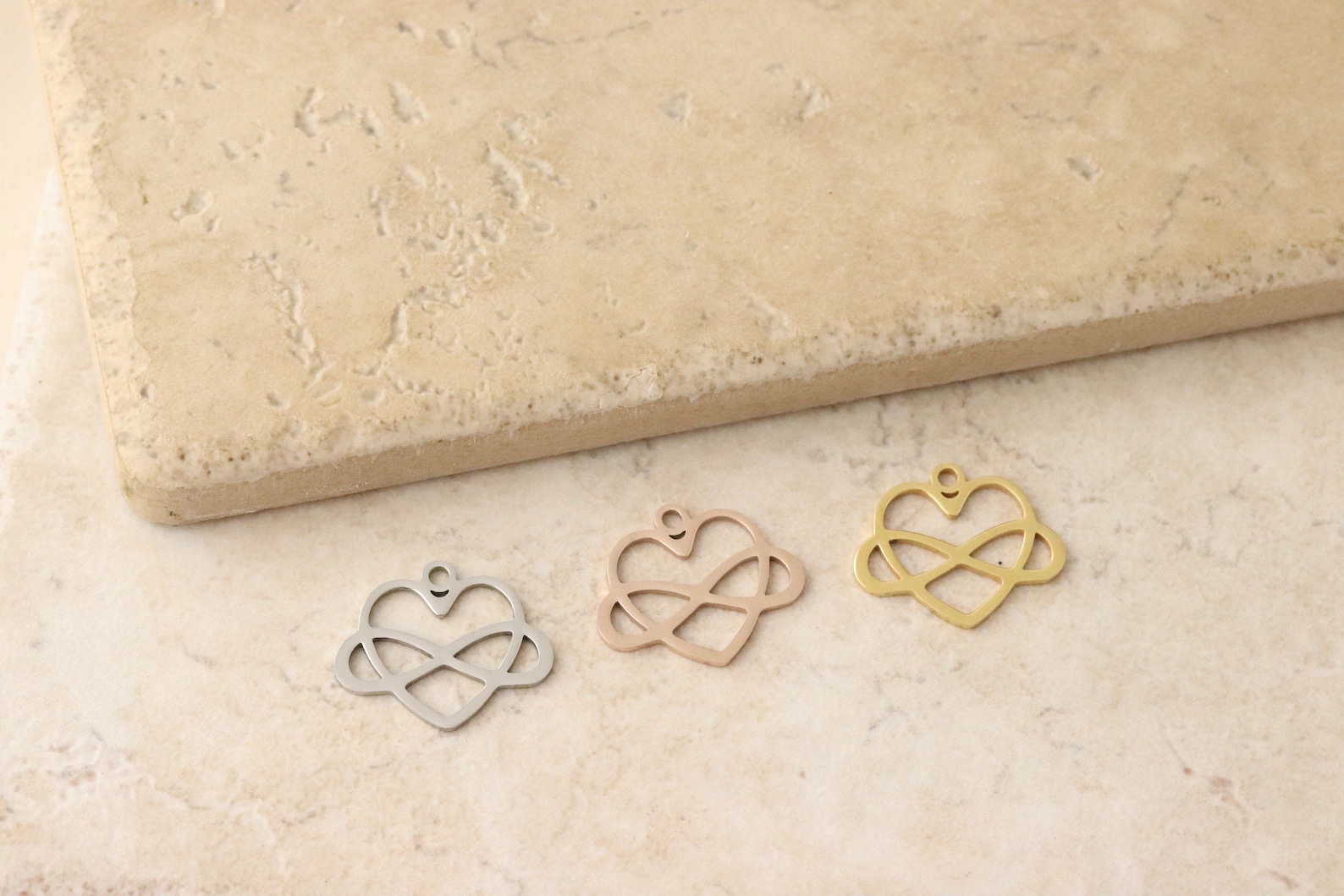 Stainless Steel Heart Infinity Charm Gold Heart Infinity - Etsy